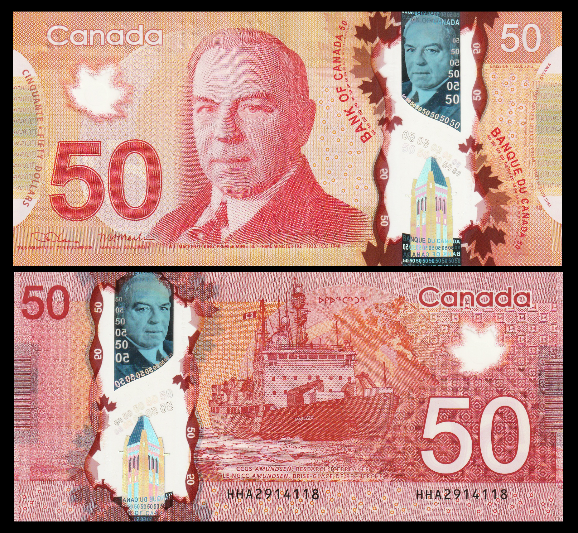 Canada 50 Dollars, Polymer Used Banknote